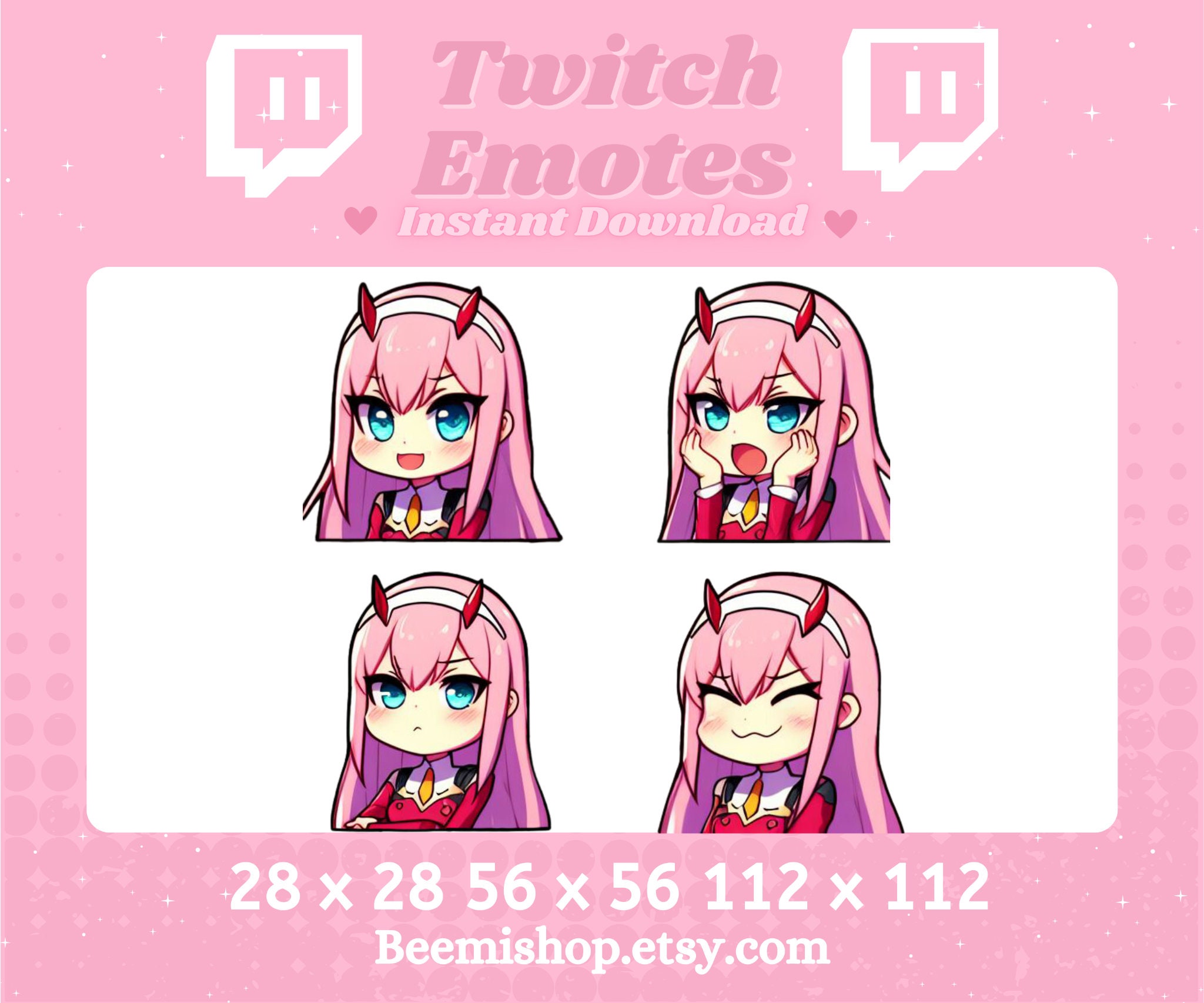 Twitch Emotediscord Emotezero Two Emotesanime Girlanime - Etsy