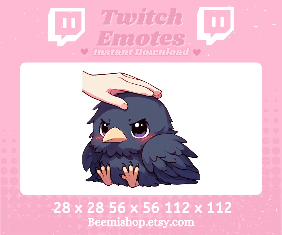 Raven Crow Getting Headpat Mad Kawaii Funny Adorable Twitch Discord ...