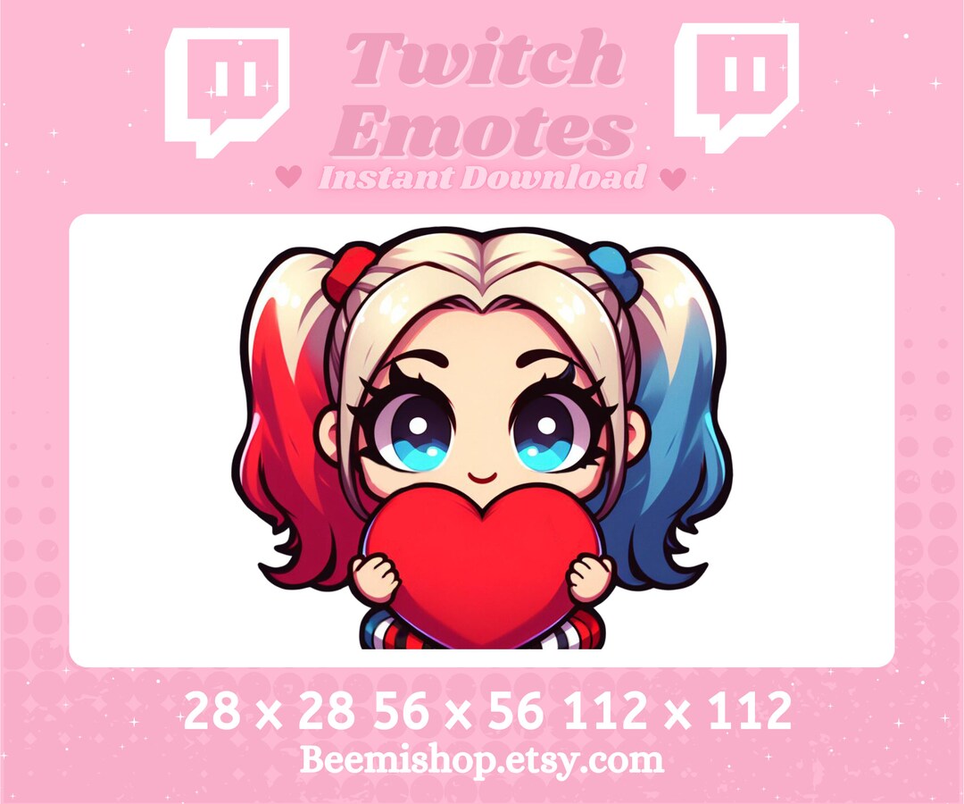 Twitch Emotes Discord Emote Chibi Girl Miss Harley Emotes Amor Corazón ...