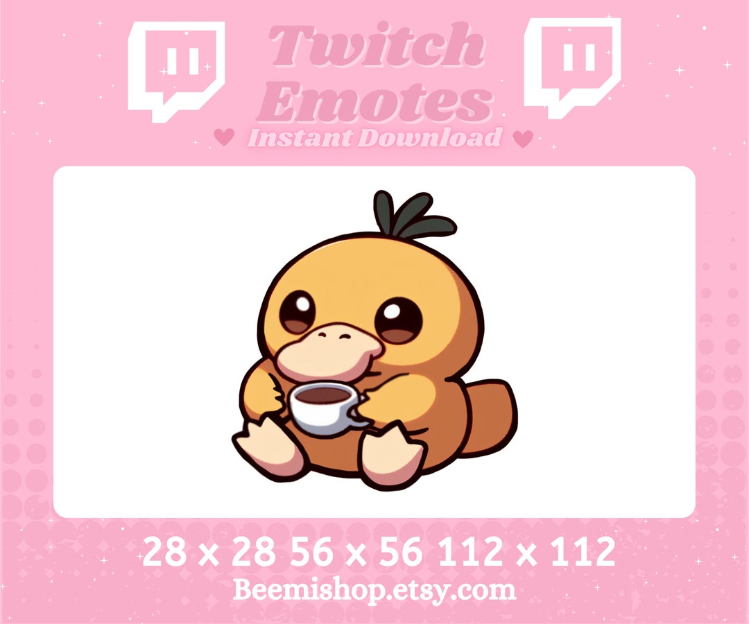 Cute Psyduck Pokemon Drinking Coffe Kawaii Youtube Adorable Twitch ...