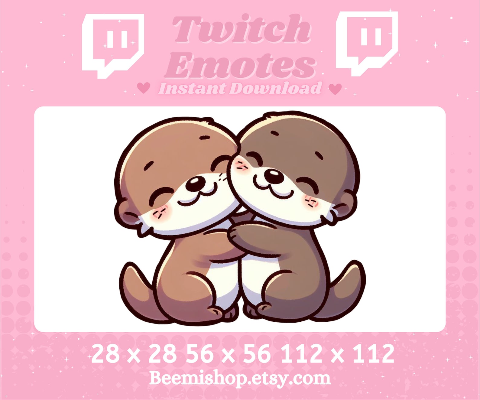 Twitch Emotes Discord Emote Otter Emotes Hug Cuddle Love Cozy Cute ...