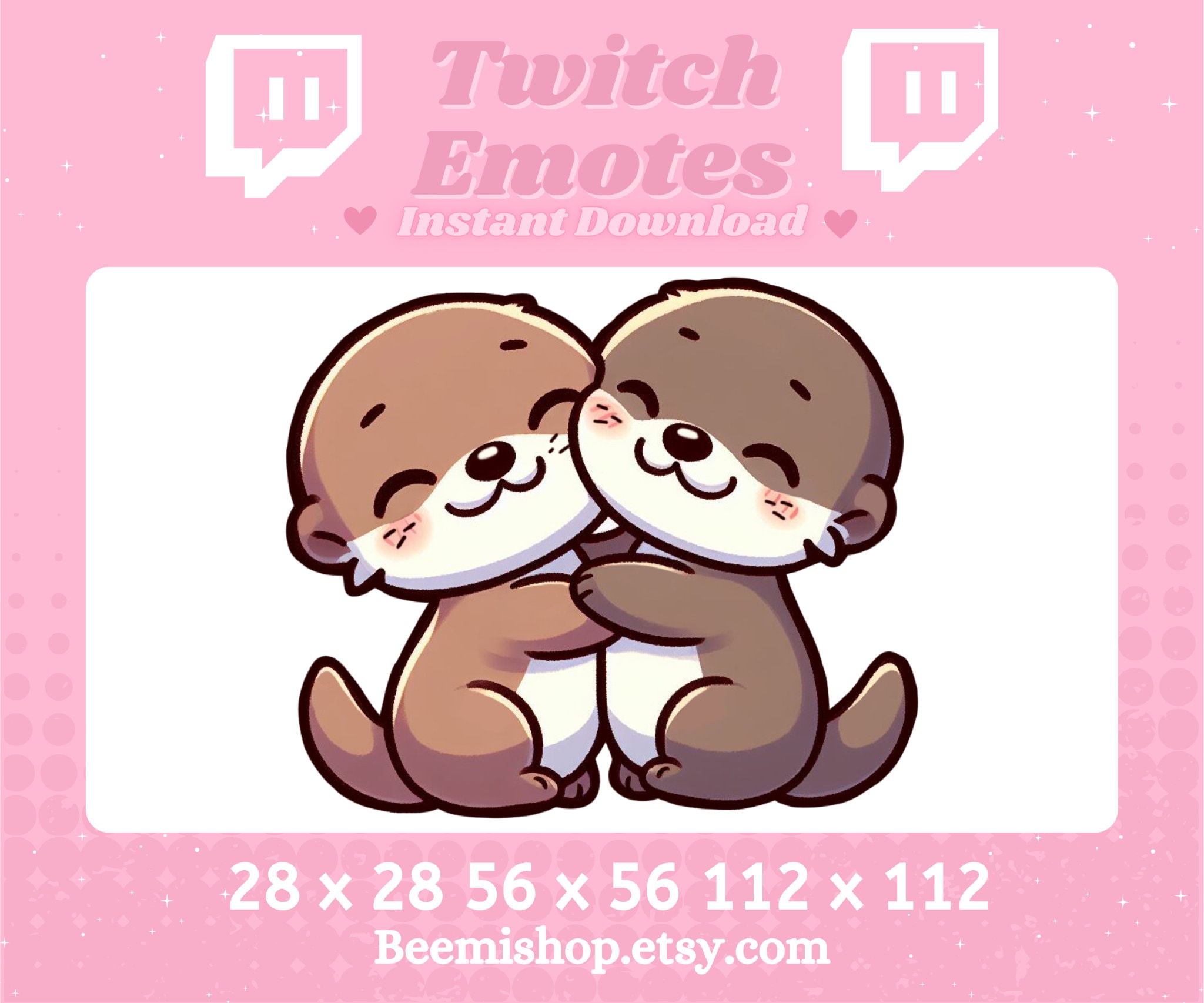 Twitch Emotes Discord Emote Otter Emotes Hug Cuddle Love Cozy Cute ...