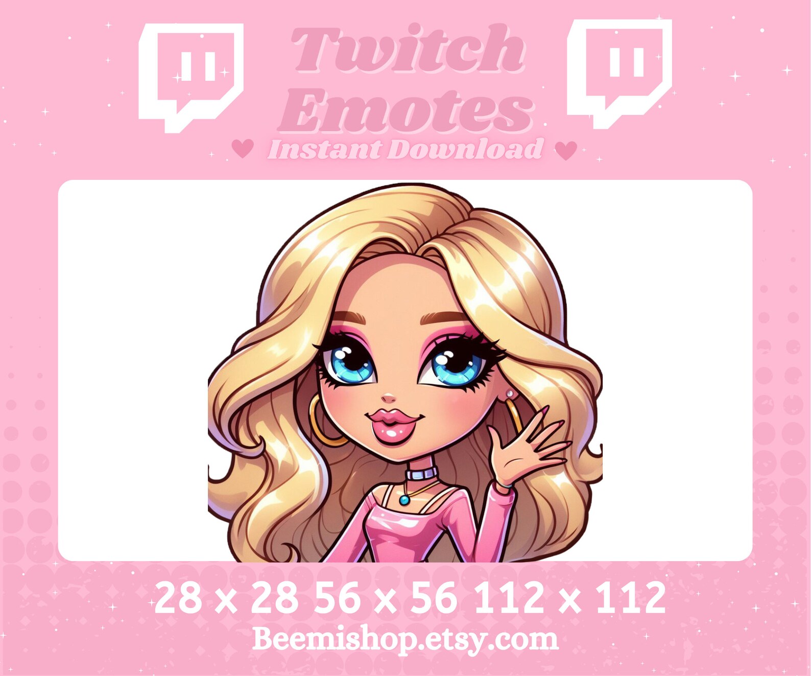 Twitch Emotes Discord Emote Blonde Girl Emotes Doll Cute Pretty Twitch ...