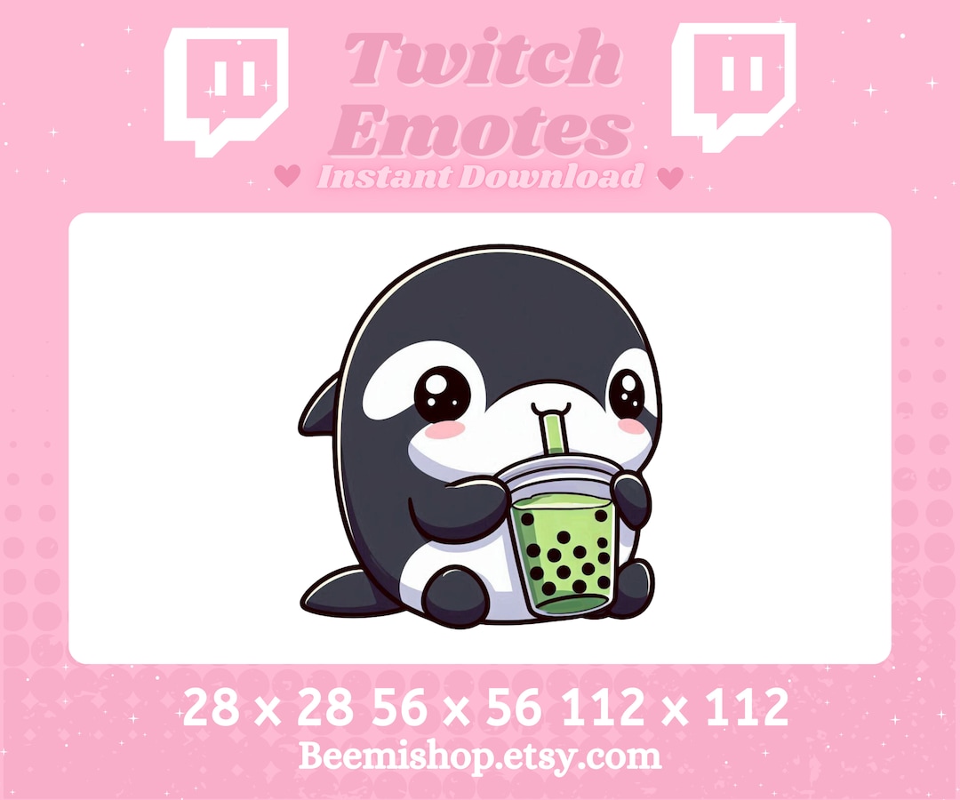 Orca Whale Drinking Boba Tea Bubble Tea Happy Fish Adorable Twitch ...