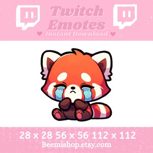 Twitch Discord Emote Cute Red Panda Emotes Crying Sad Kawaii Adorable ...
