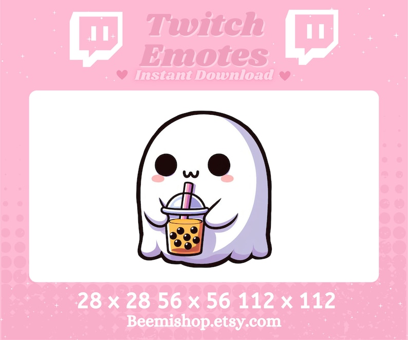 Cute Spooky Ghost Drinking Boba Tea Halloween Adorable Youtube Twitch ...