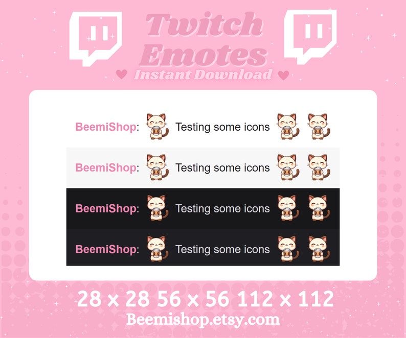 Siamese Cat Drinking Coffee Comfy Cozy Happy Twitch Discord Emote Cute ...