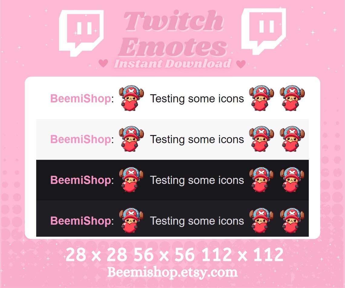 Twitch Discord Emote Chopper Emotes Love Heart Kawaii Anime Youtube ...