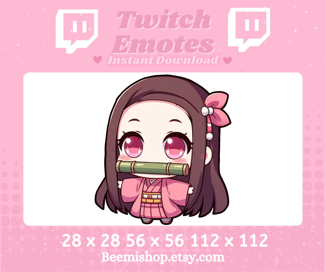 Twitch Discord Emote Demon Chibi Girl Nezuko Anime Demon Girl Emotes ...