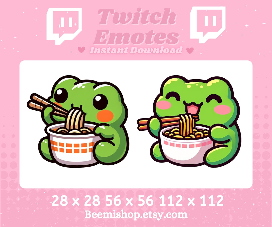 Twitch Discord Emote Cute Frog Emotes Eating Cup Noodles Youtube Kick ...