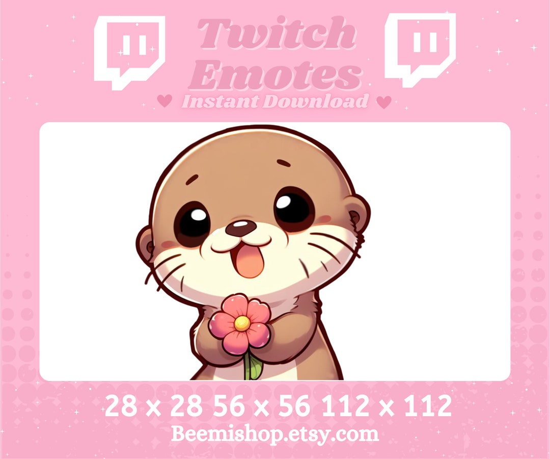 Twitch Discord Emote Cute Otter Emotes Kawaii Flower Cozy Adorable ...