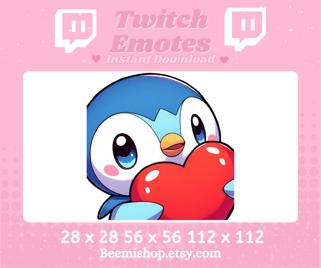 Twitch Discord Emote Pokemon Piplup Love Heart Emotes Game Youtube ...