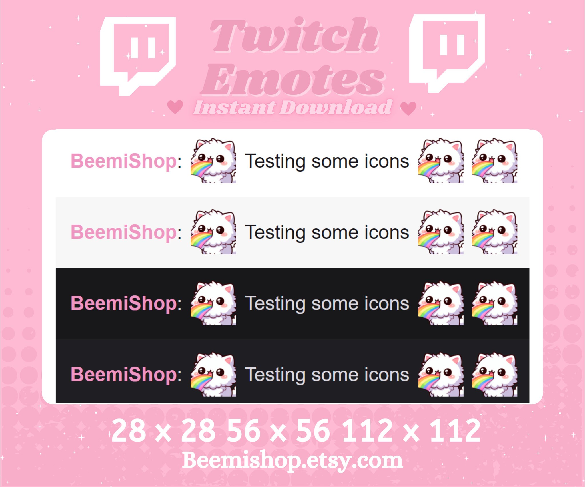 Twitch Emotes Discord Emote Cat Emotes Rainbow Funny Cute Twitch ...