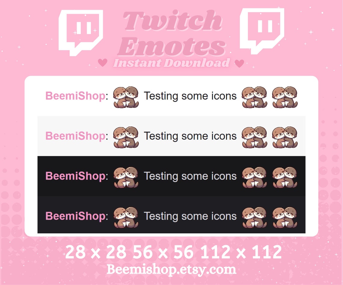 Twitch Emotes Discord Emote Otter Emotes Hug Cuddle Love Cozy Cute ...