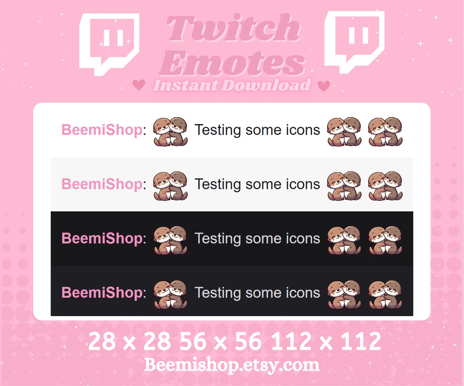 Twitch Emotes Discord Emote Otter Emotes Hug Cuddle Love Cozy Cute ...