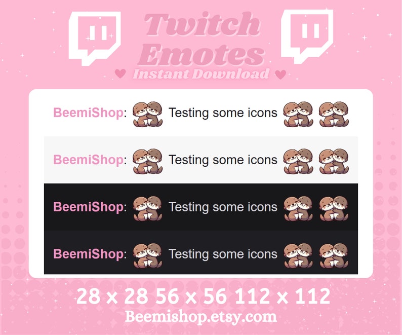 Twitch Emotes Discord Emote Otter Emotes Hug Cuddle Love Cozy Cute ...