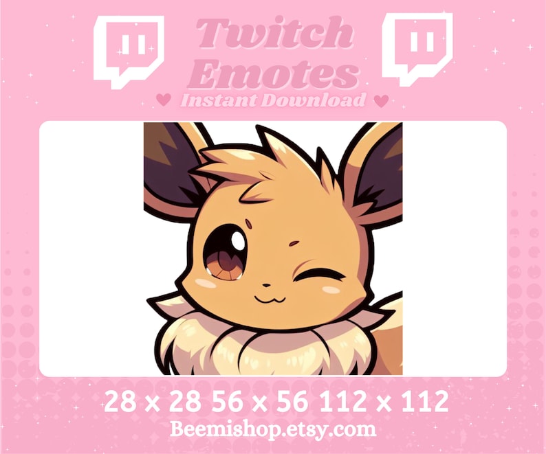 Twitch Discord Emote Cute Pokemon Eevee Emotes Flirty Winky Face ...