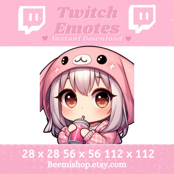 Twitch Emote White Bunny Girl Etsy