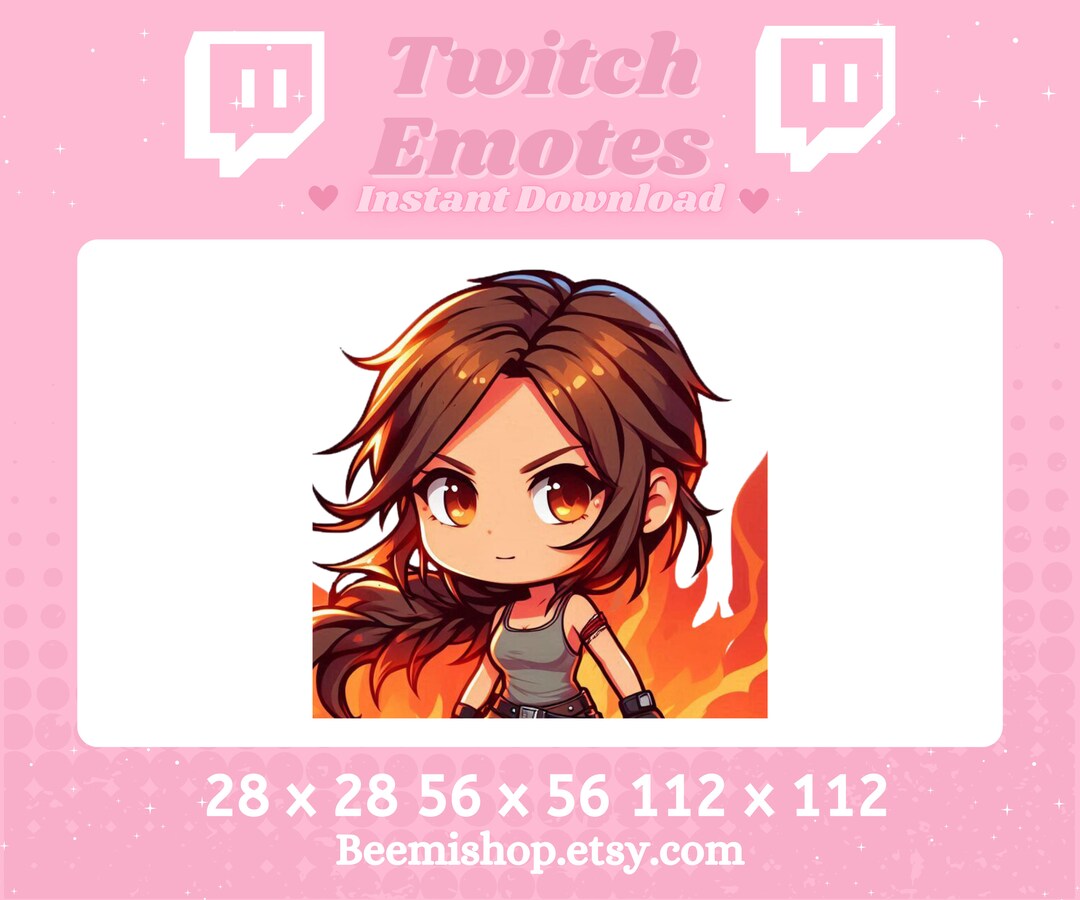 Lara Croft Tomb Raider Fire Burning in the Background Kawaii Cute Chibi ...
