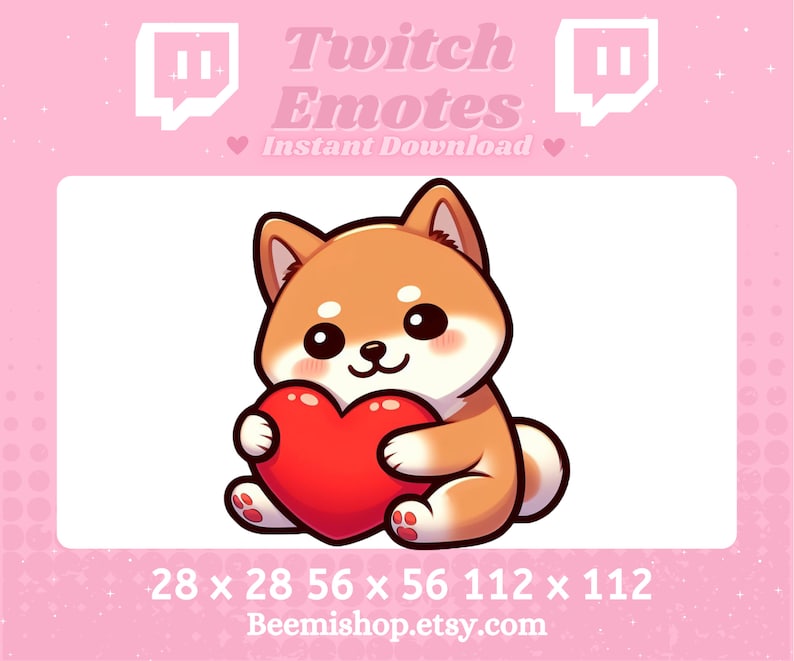 Twitch Discord Emote Dog Emotes Shiba Inu Love Heart Cute Twitch ...