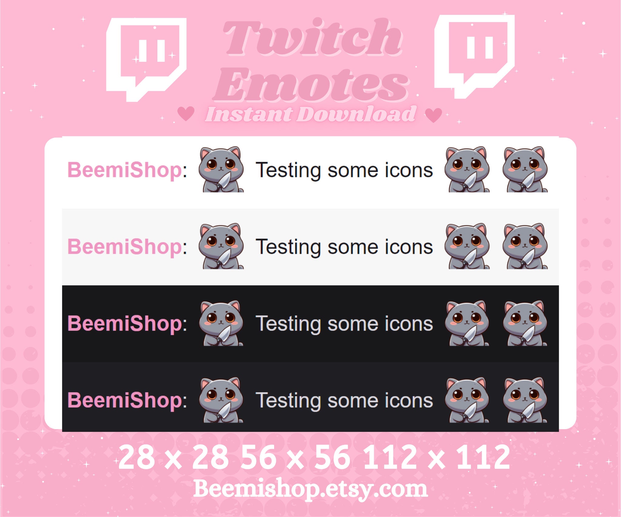 Twitch Discord Emote Cute British Short Hair Cat Emotes Holding A Knife ...