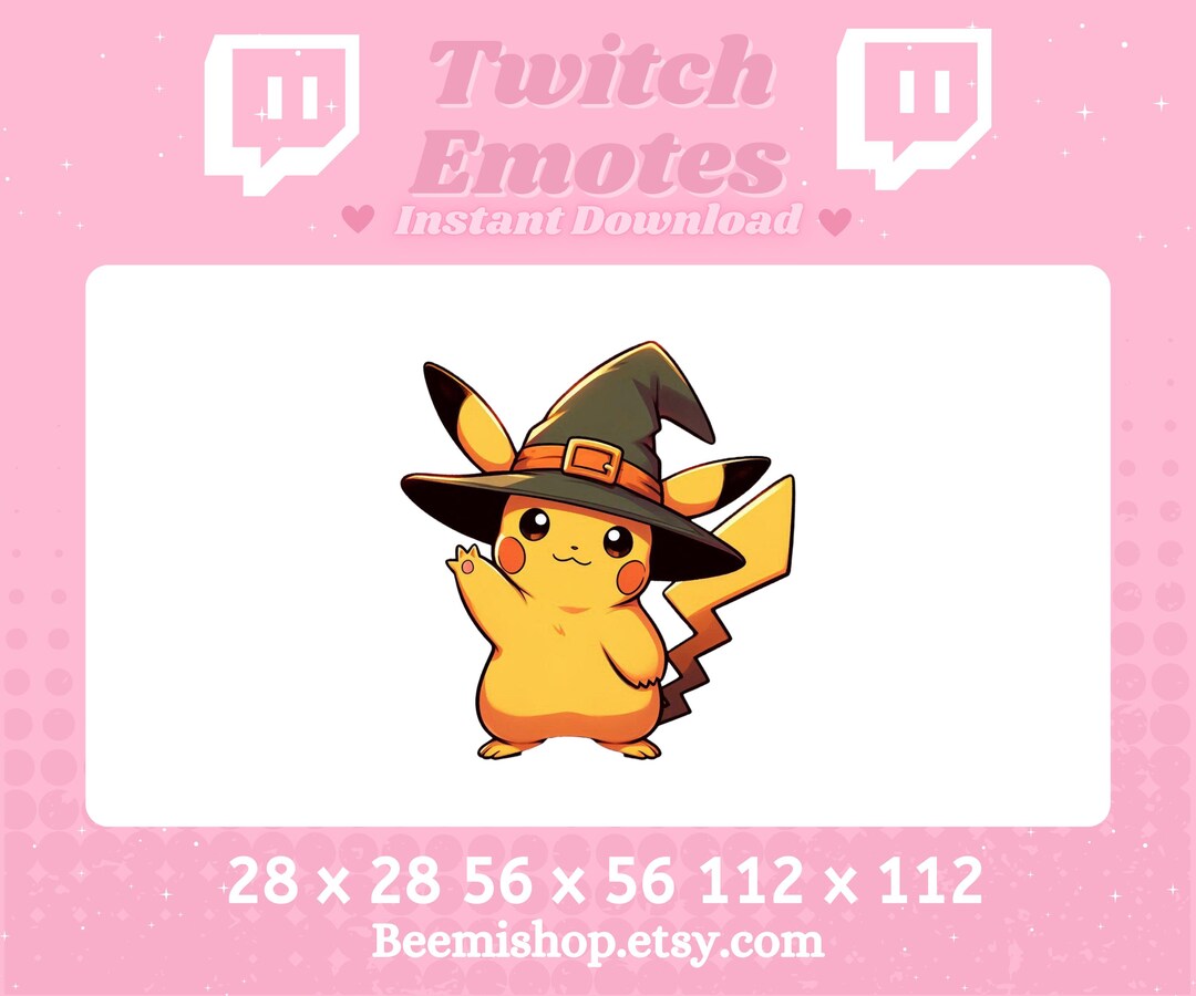 Halloween Pikachu Witch Waving Hello Greeting Spooky Scary Happy Twitch ...