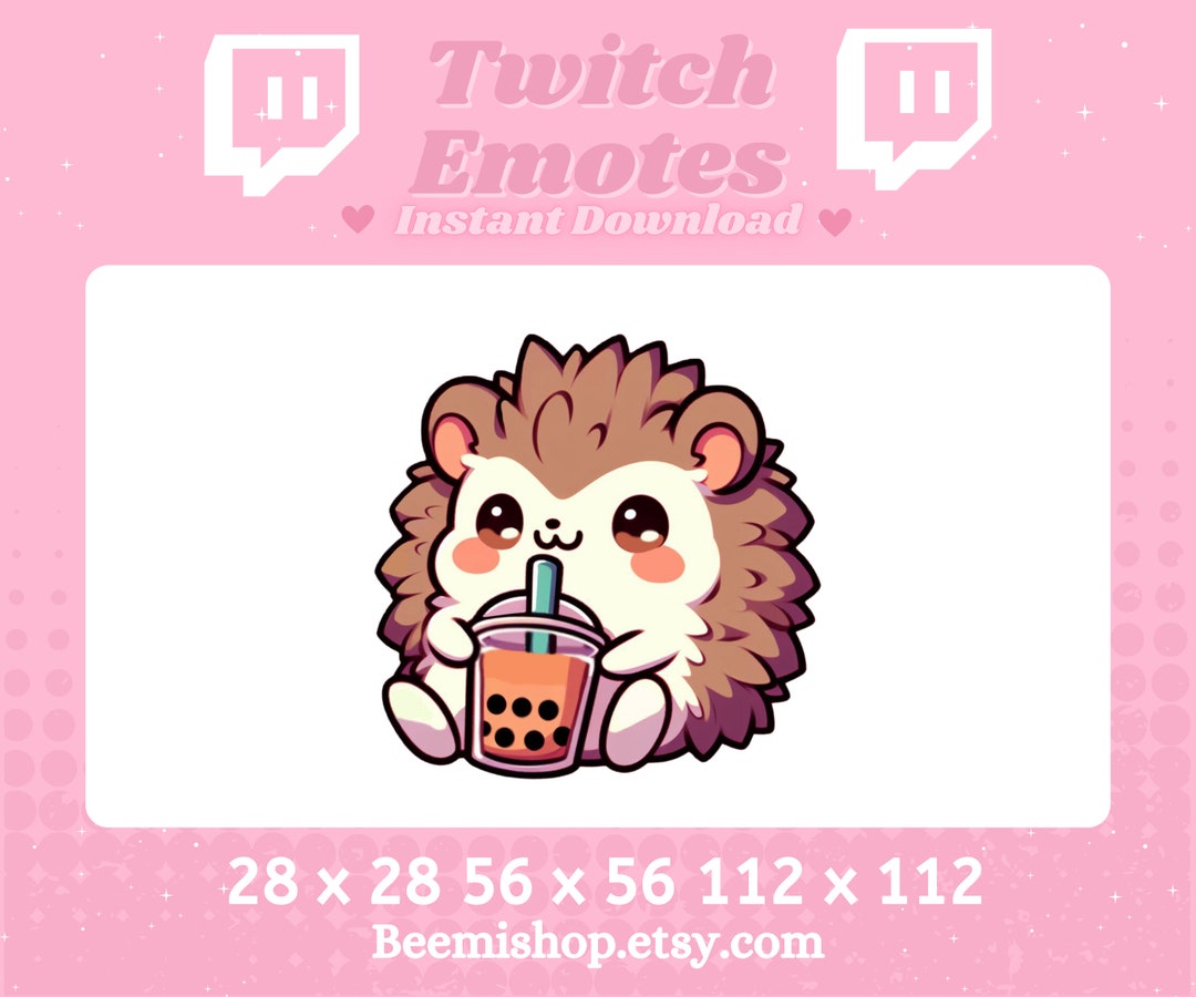Hedgehog Drinking Boba Tea Bubble Tea Sip Slurp Drink Adorable Twitch ...