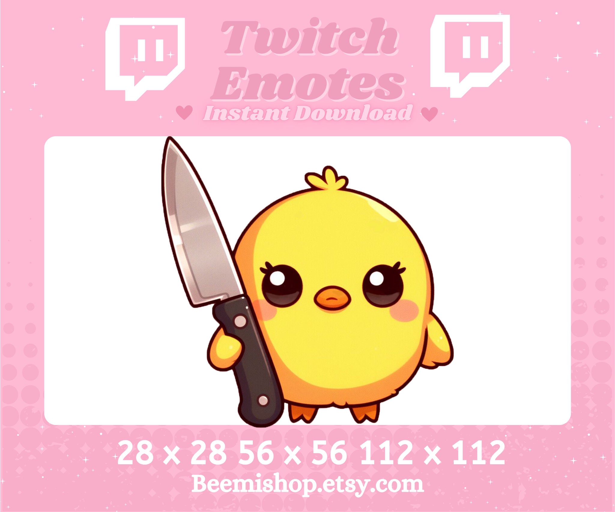 Twitch Discord Emote Cute Chicken Emotes Holding A Knife Scary ...