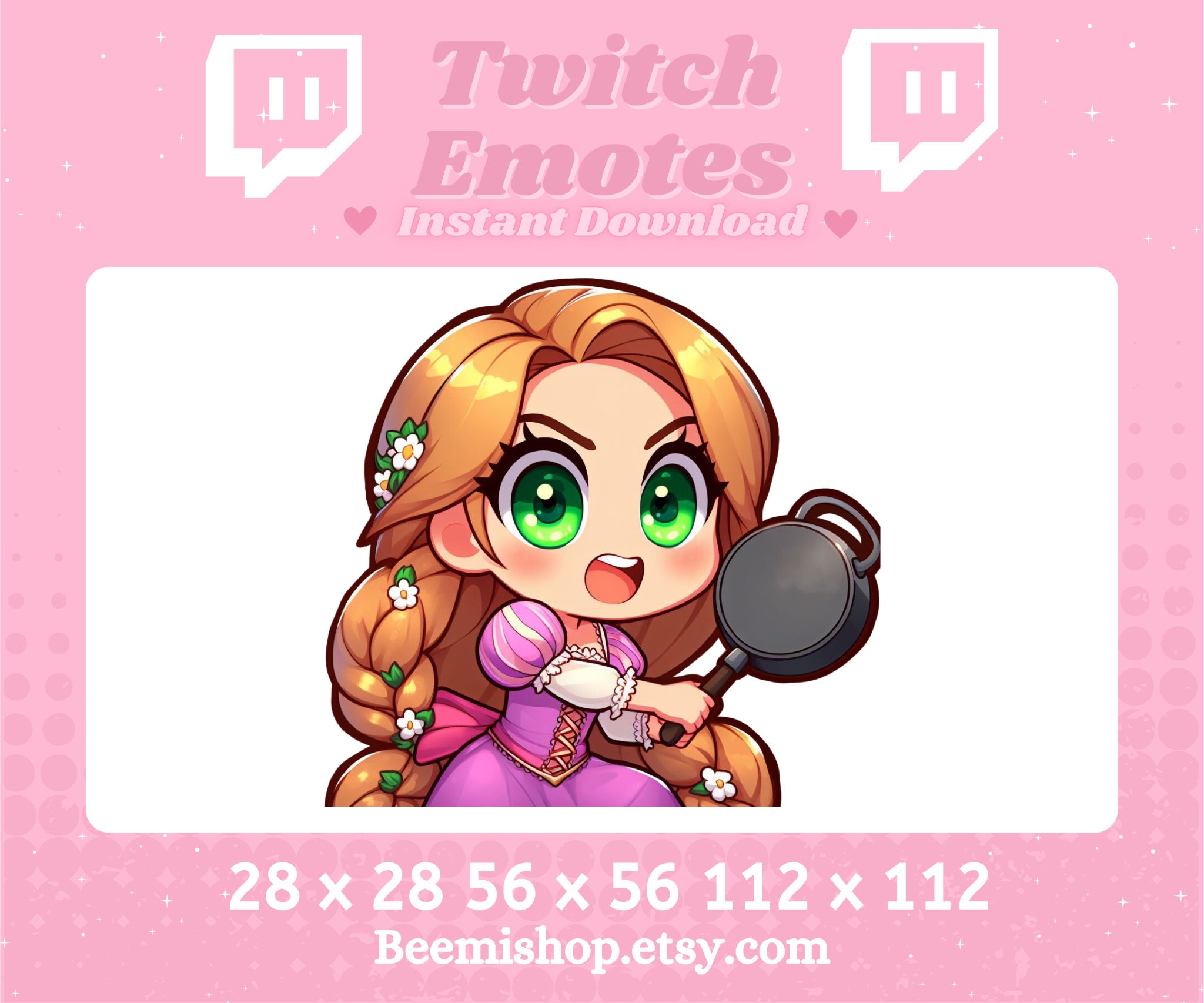Twitch Emotes Discord Emote Blonde Princess Emotes Pan Fight Mad Cute ...