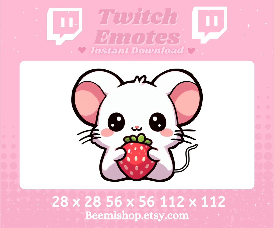 Twitch Emotes Discord Emote Cute Mouse Emotes White Strawberry Kawaii ...