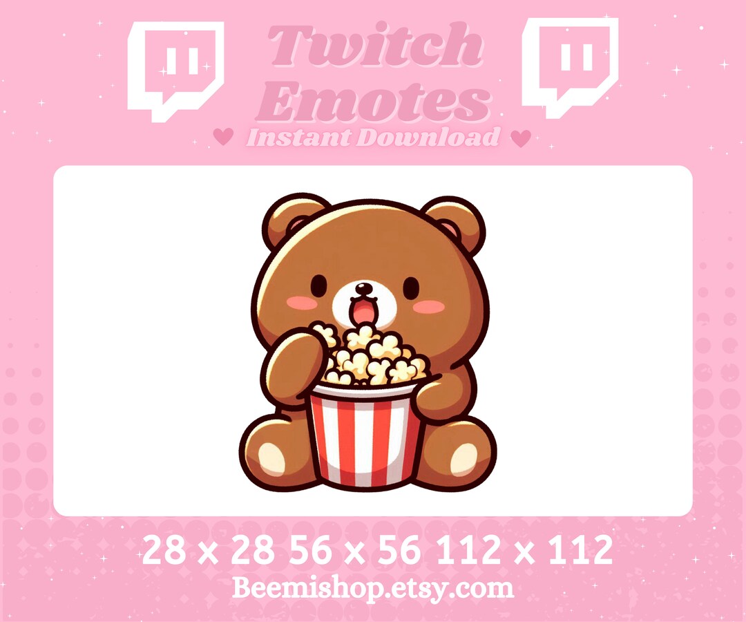 Brown Bear Teddy Bear Eating Popcorn Drama Movie Happy Funny Twitch ...