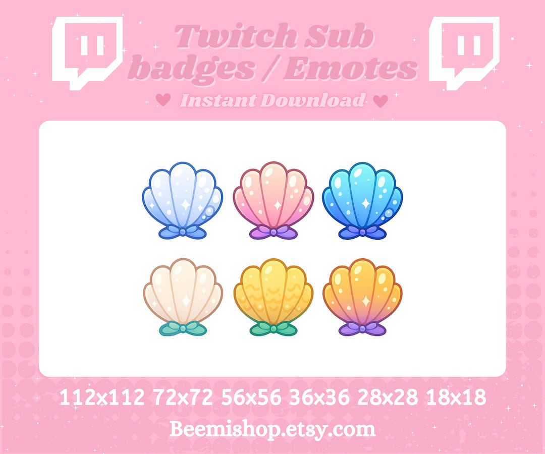 Seashells Summer Ocean Sub Badges Bundle Pack Loyalty Badge Funny Meme ...