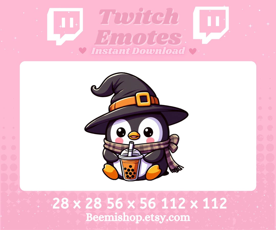 Penguin Witch Drinking Boba Tea Halloween Scary Spooky Happy Meme Funny ...