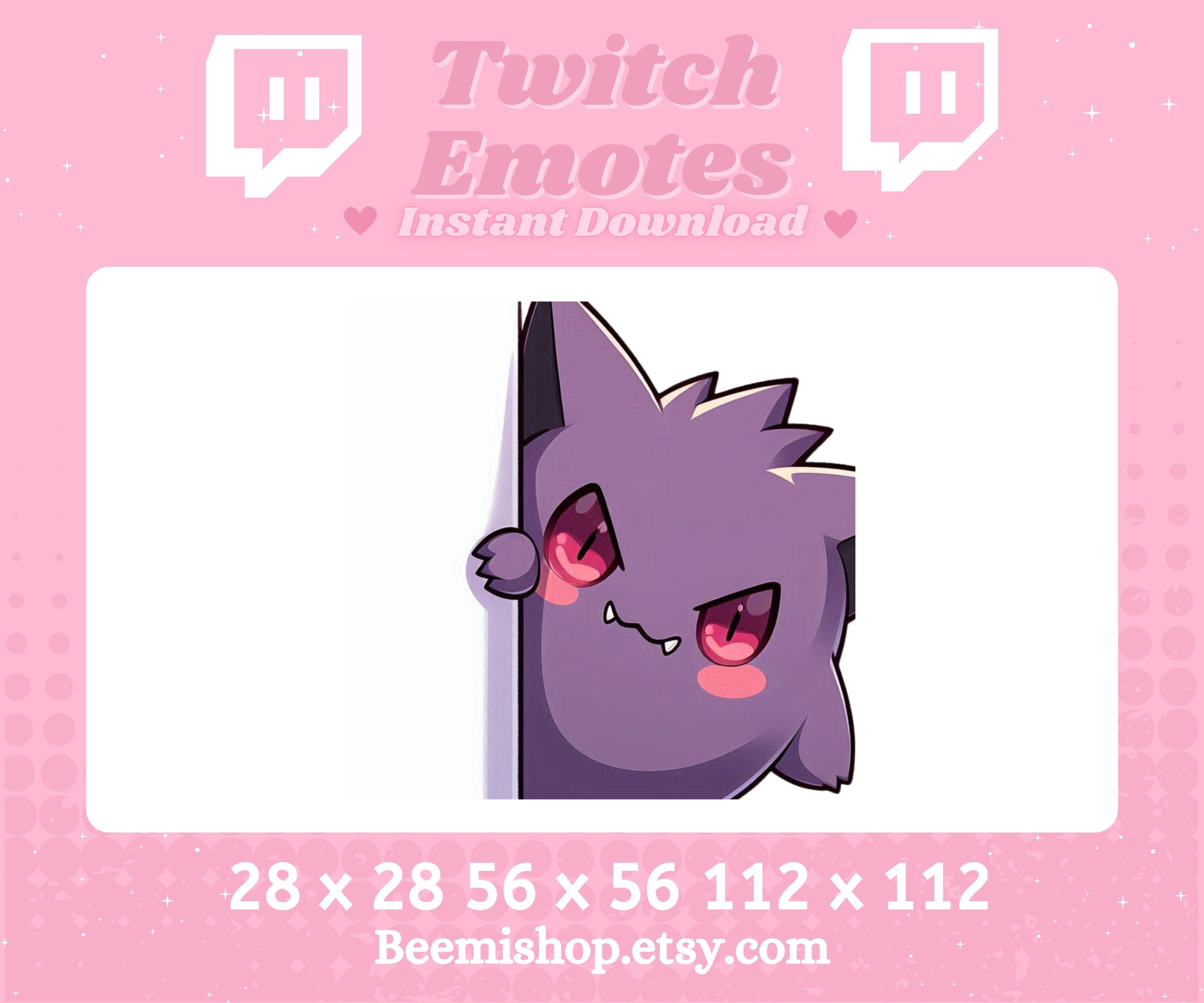 Gengar Lurk Peeking Twitch Discord Emote Cute Kawaii Adorable Discord ...