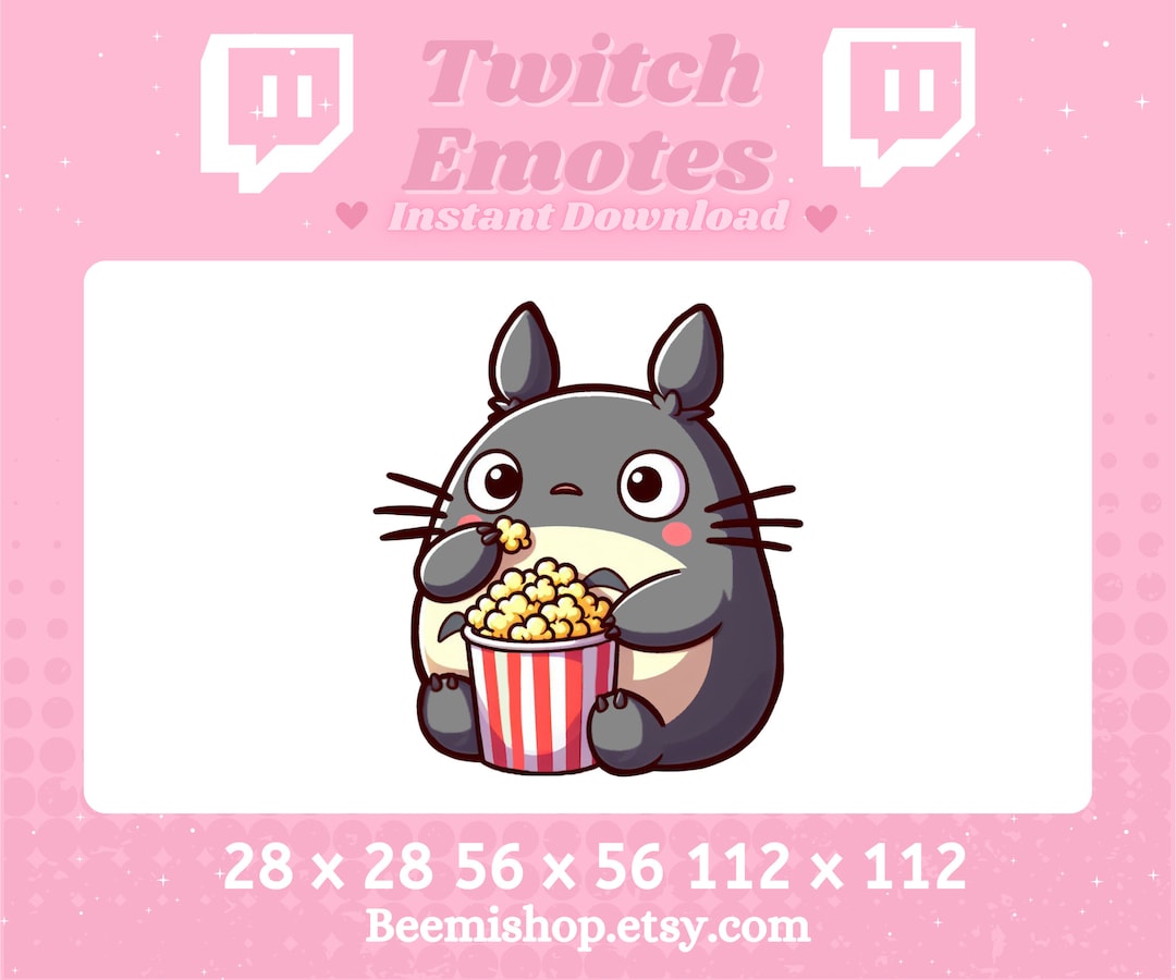 Twitch Discord Emote Totoro Emotes comiendo palomitas de maíz Lindo ...