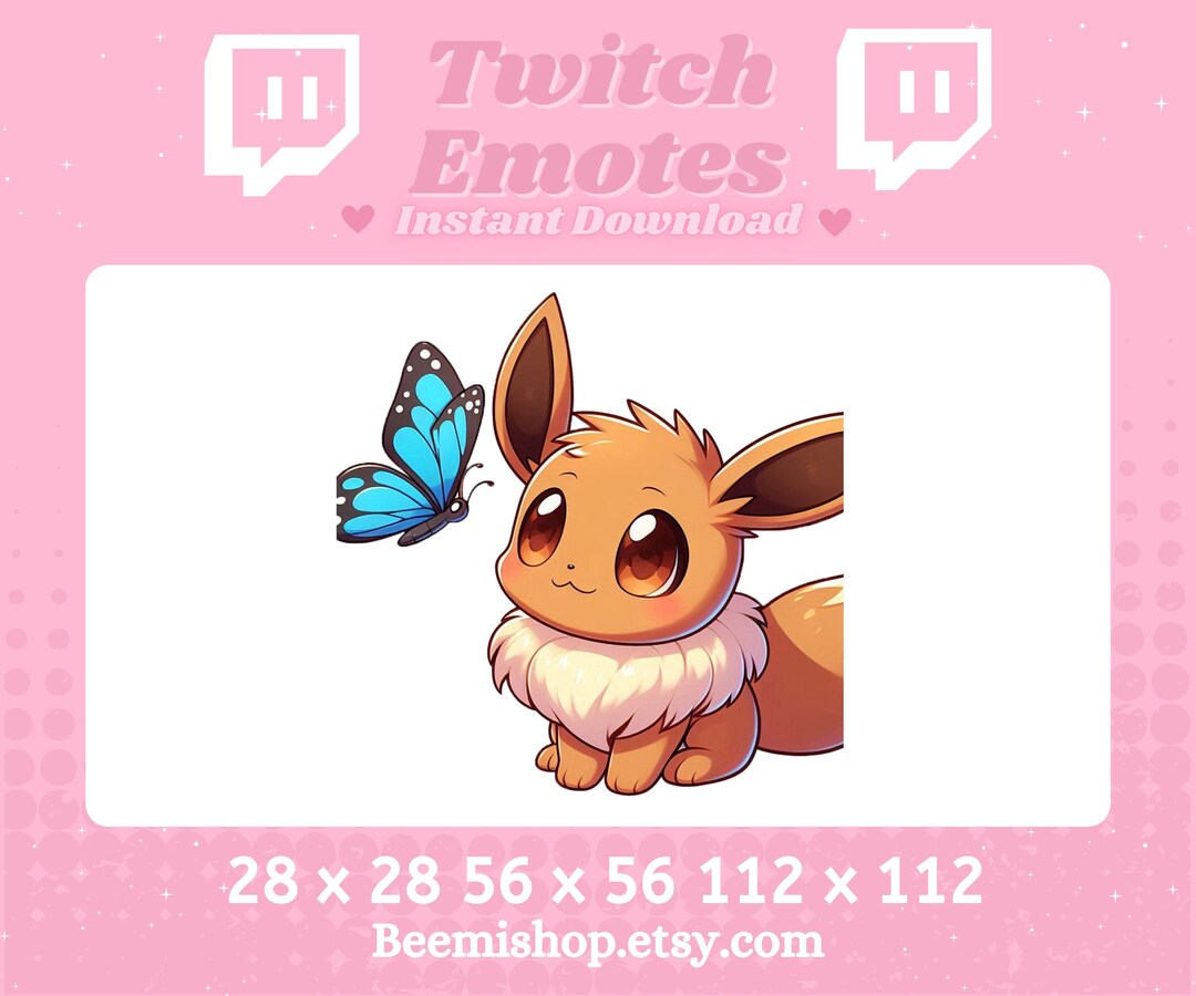 Eevee Butterfly Happy Twitch Discord Emote Cute Kawaii Adorable Discord ...