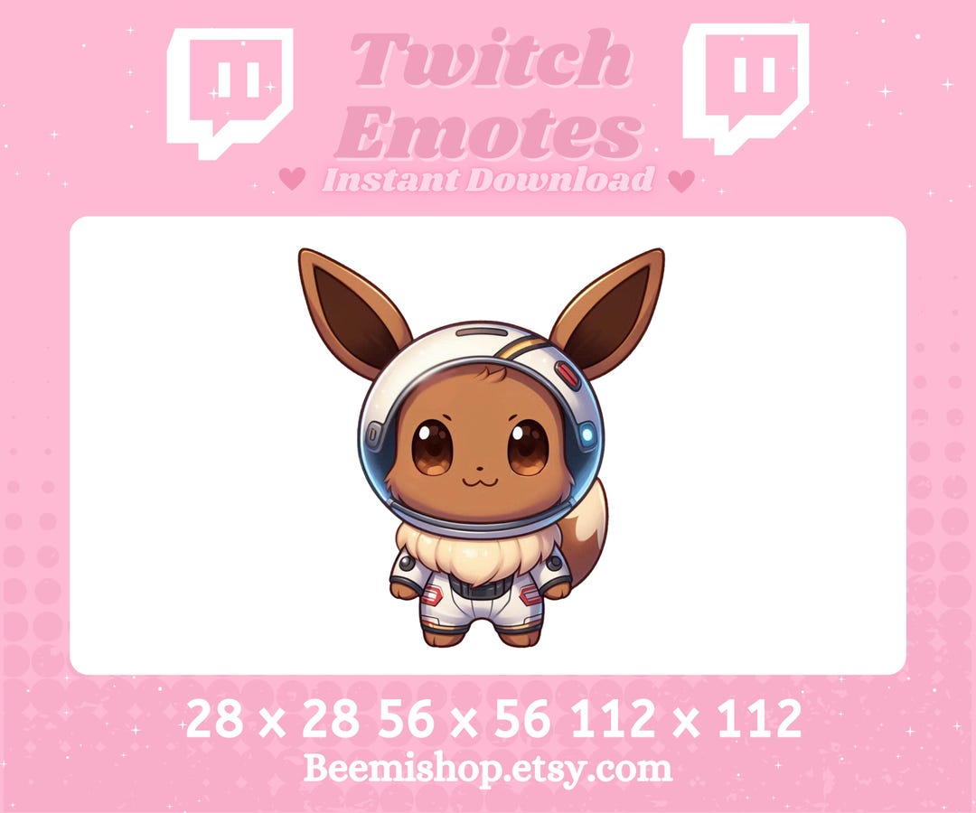 Eevee Astronaut Space Explorer Happy Twitch Discord Emote Cute Kawaii ...