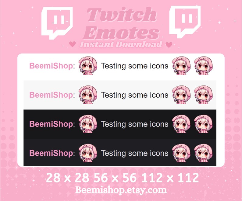 Twitch Discord Emote Cute Chibi Girl Holding A Knife Kawaii Scary ...