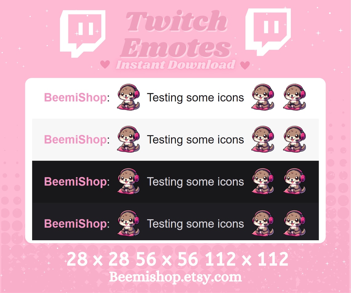 Twitch Emotes Discord Emote Cute Otter Emotes Kawaii Gaming Gamer ...