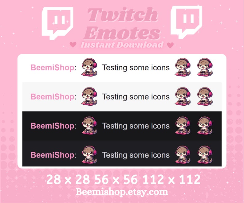 Twitch Emotes Discord Emote Cute Otter Emotes Kawaii Gaming Gamer ...