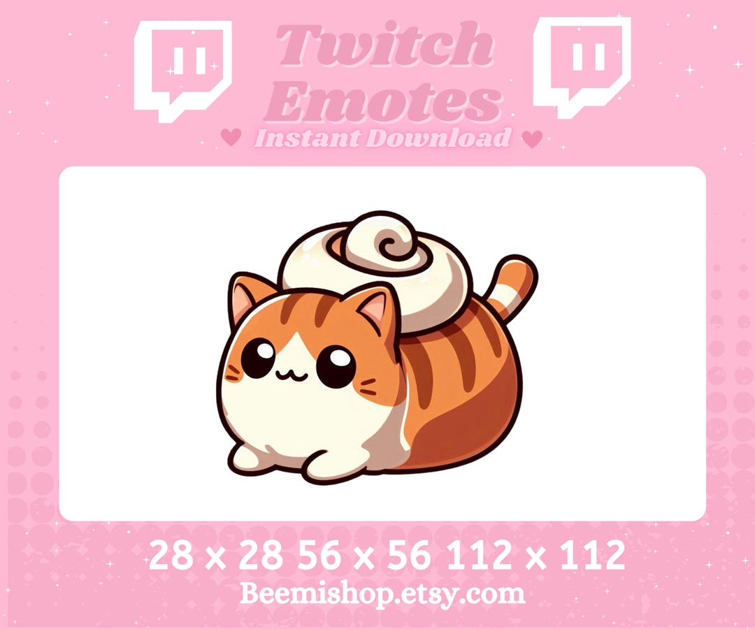 Cinnamon Cat Roll Happy Twitch Discord Emote Cute Kawaii Adorable ...
