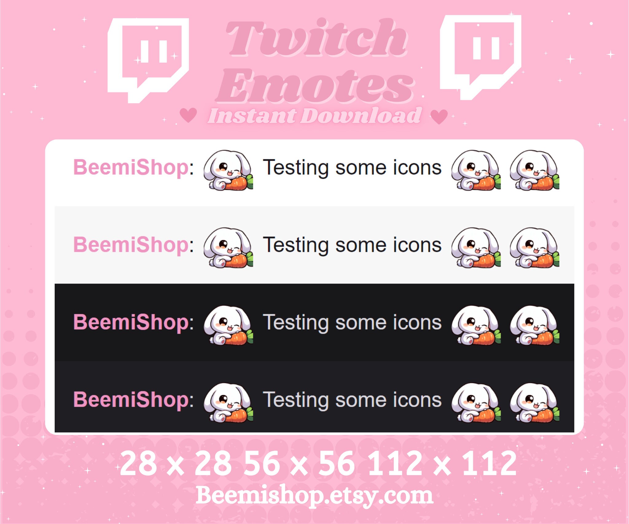 Twitch Emotes Discord Emote Bunny Emotes Carrot Love Cute Twitch ...