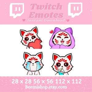 Fox Kitsune Pack Set Cute Chibi Love Heart Comfy Blankies Cozy Crying ...