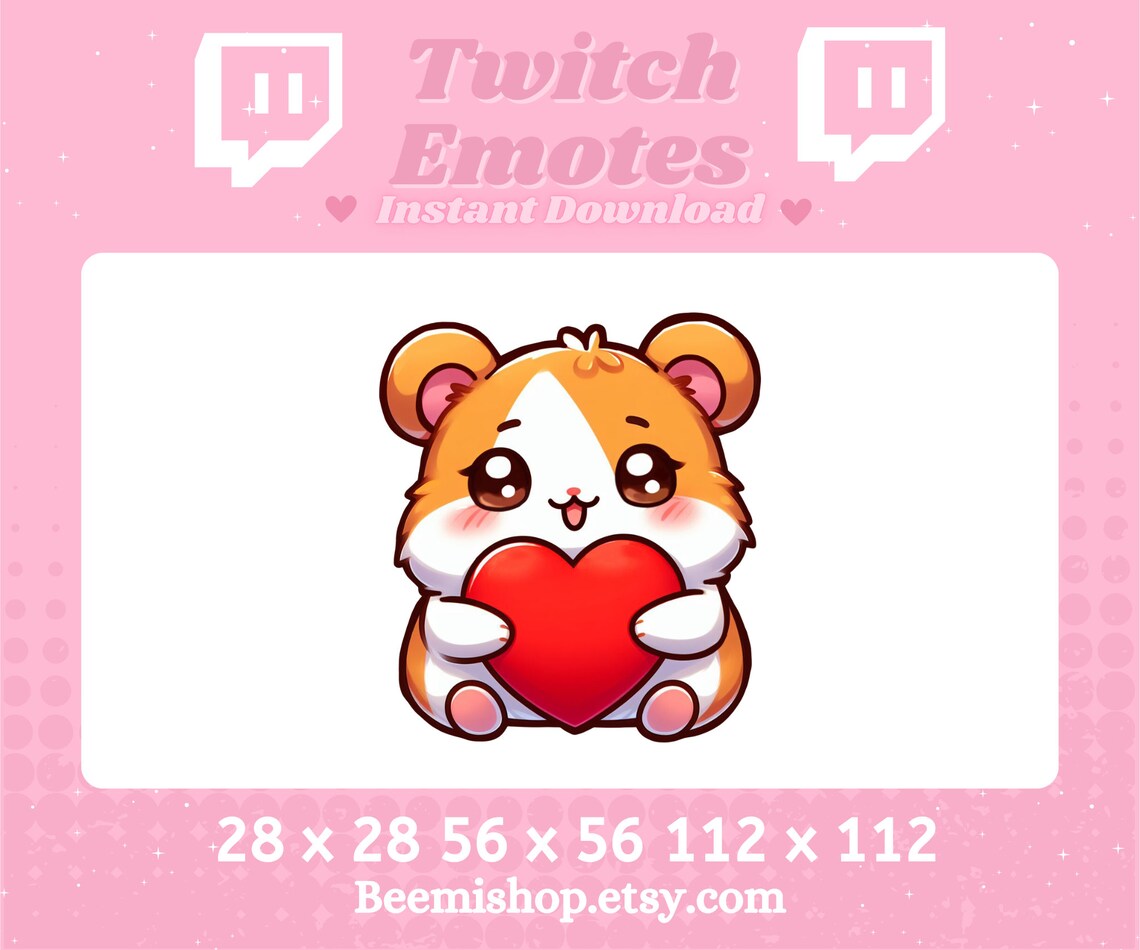 Cute Chunky Chonky Hamster Love Heart Hug Funny Happy Kawaii Adorable ...