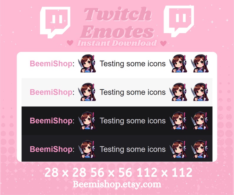 Twitch Discord Emote Cute Overwatch Dva Emotes Holding A Knife Scary ...