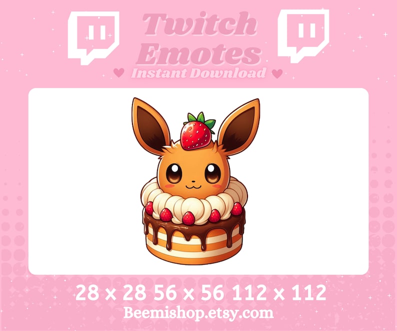 Eevee Cake Happy Twitch Discord Emote Cute Kawaii Adorable Discord Youtube Server Stream Animal ...