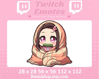 Twitch Discord Emote Demon Chibi Girl Nezuko Anime Demon Girl Emotes ...