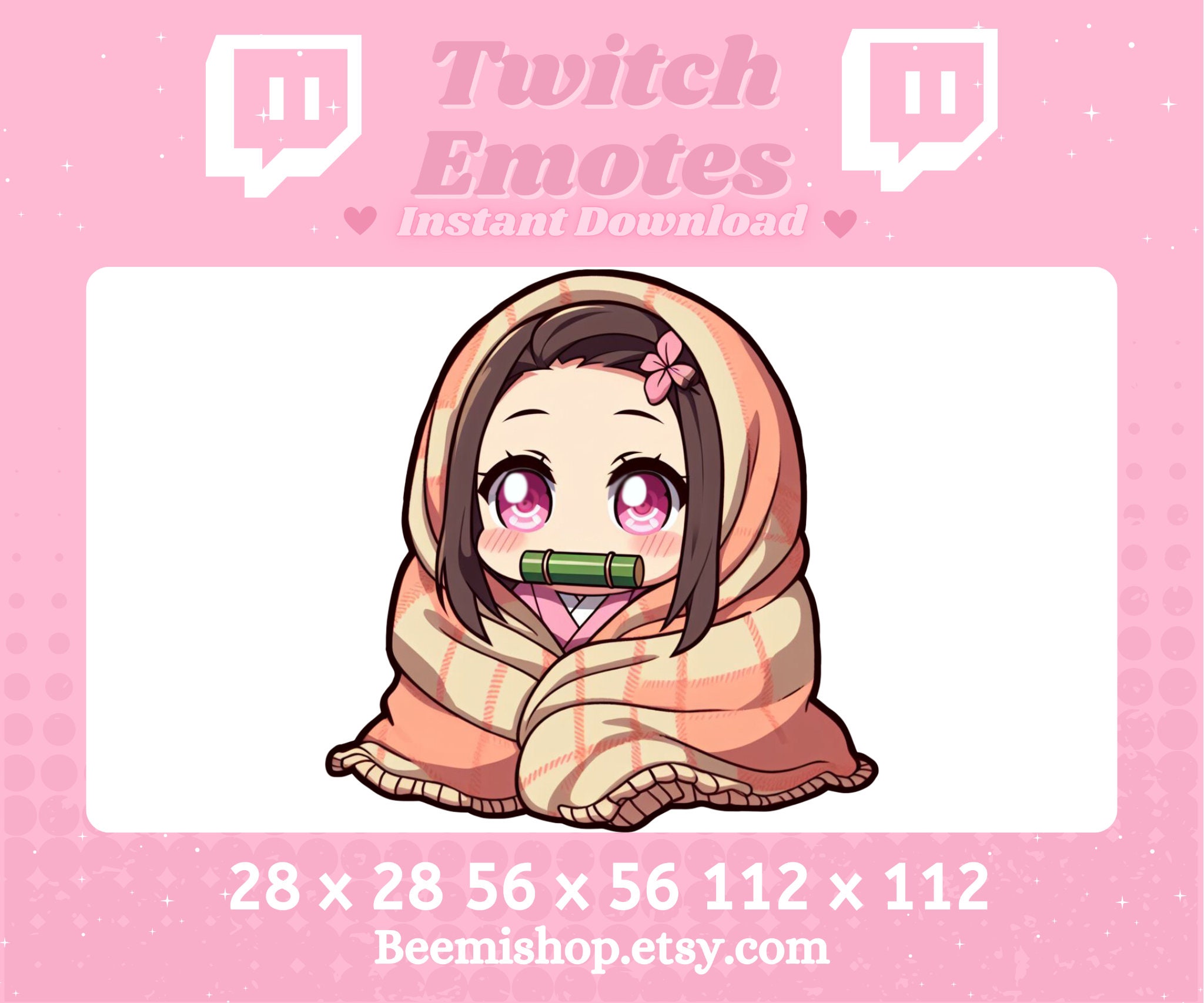 Twitch Discord Emote Demon Chibi Girl Nezuko Anime Demon Girl Emotes ...