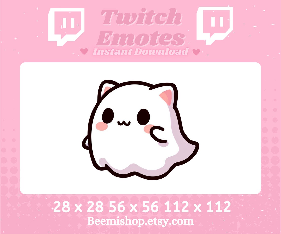 Twitch Emote Cute Ghost Cat Emotes Boo Halloween Scary Kawaii Stream ...