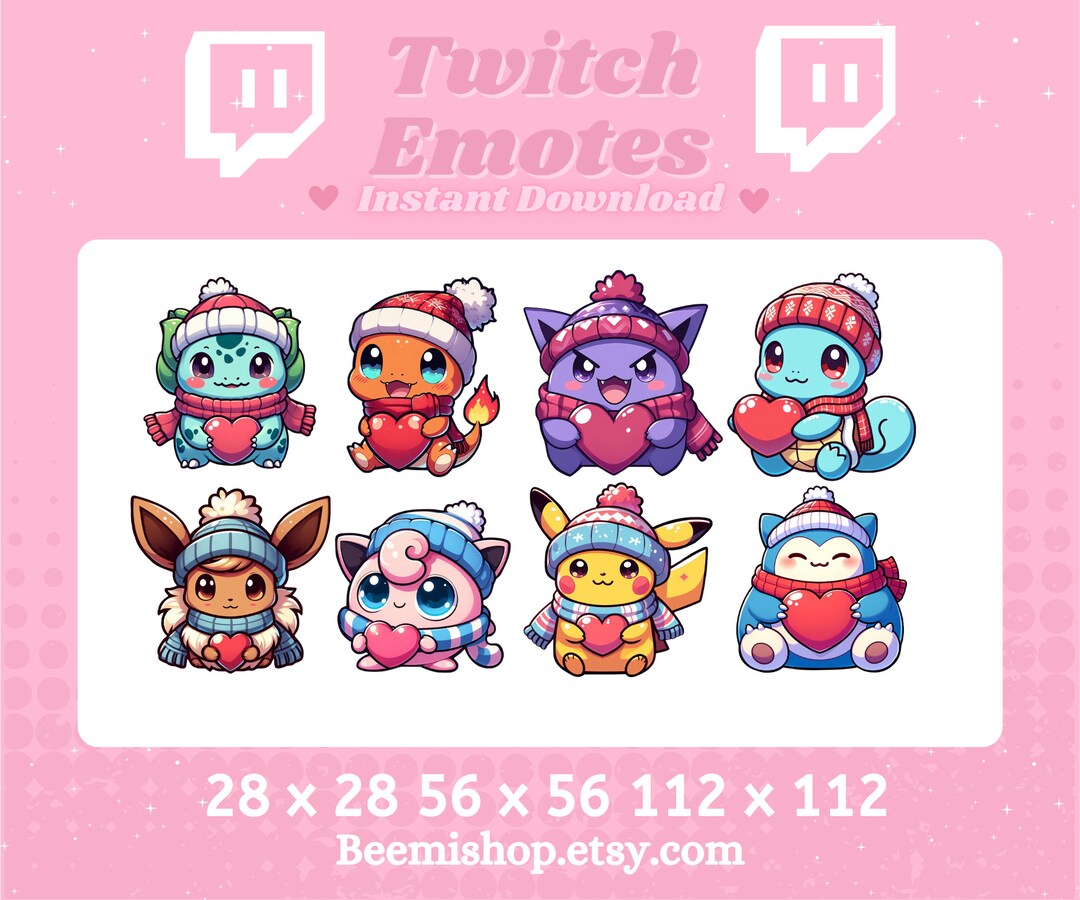 Twitch Discord Emote 8 Pokemon Emotes Pack Cute Snorlax Charmander ...
